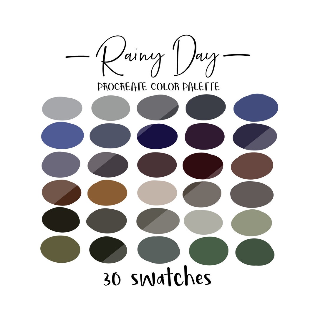 Procreate Rainy Day Color Pallette, Digital Download, Swatch, Rain ...