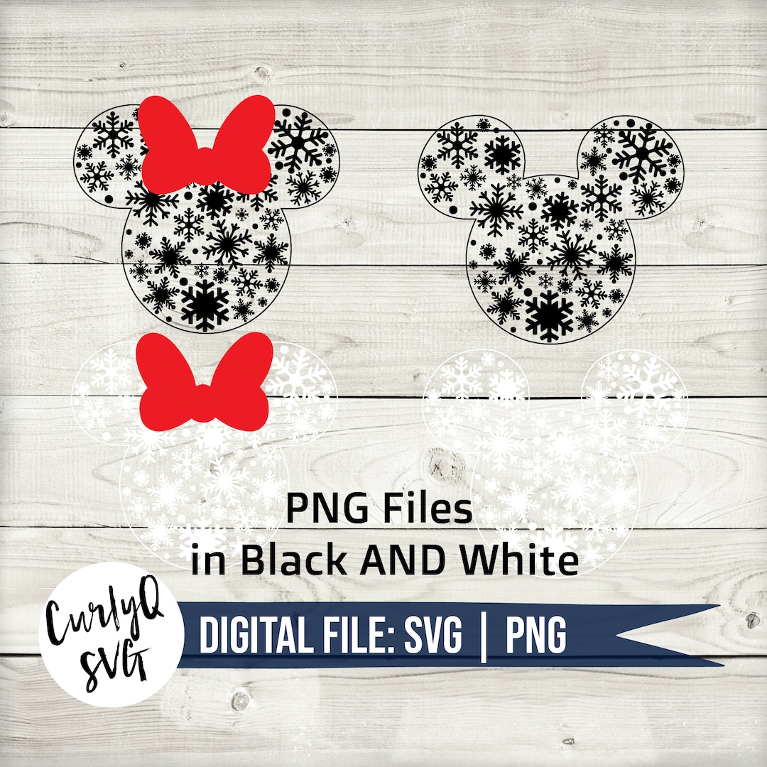 SVG, Mickey, Minnie, Christmas, Holiday, Snowflake, Merry Christmas ...