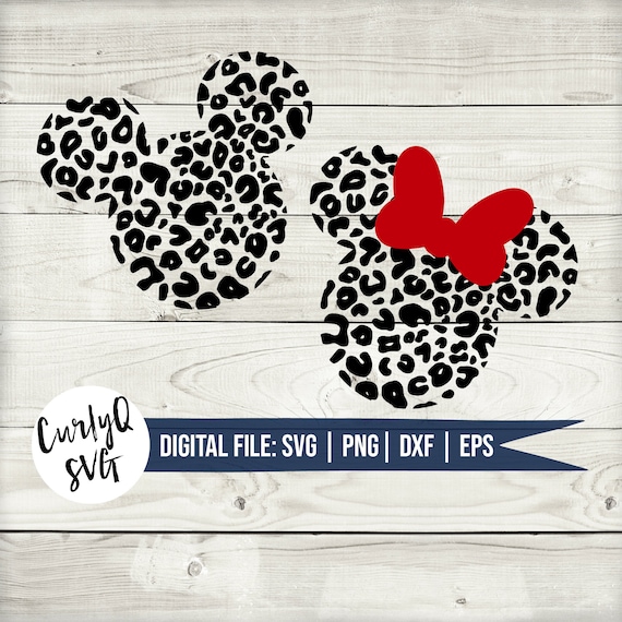 SVG Cheetah Mickey Cheetah Minnie Cheetah Print Animal - Etsy