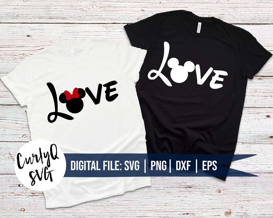SVG, Love, Digital Download, Mickey, Minnie, Valentines Day, Heart, DIY ...