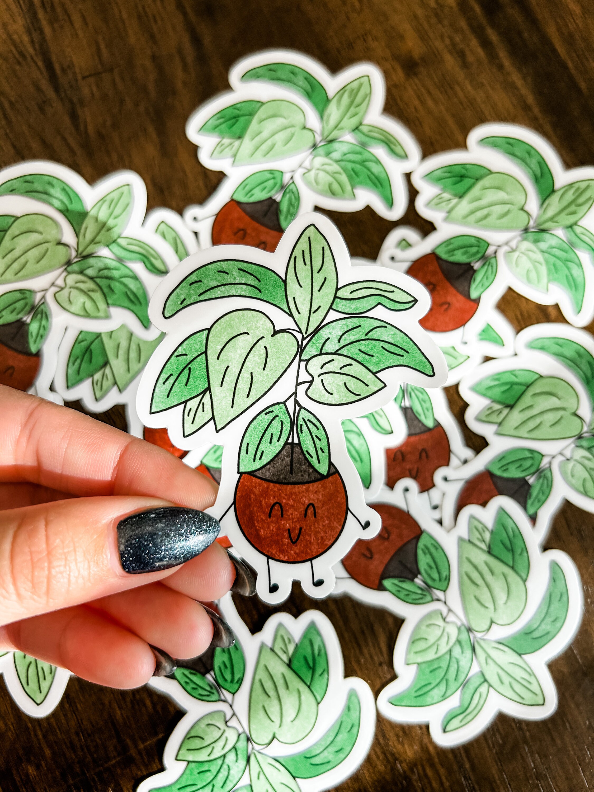 Pothos Plant Baby, Cute Plant Sticker, Water Bottle Sticker, Waterproof ...