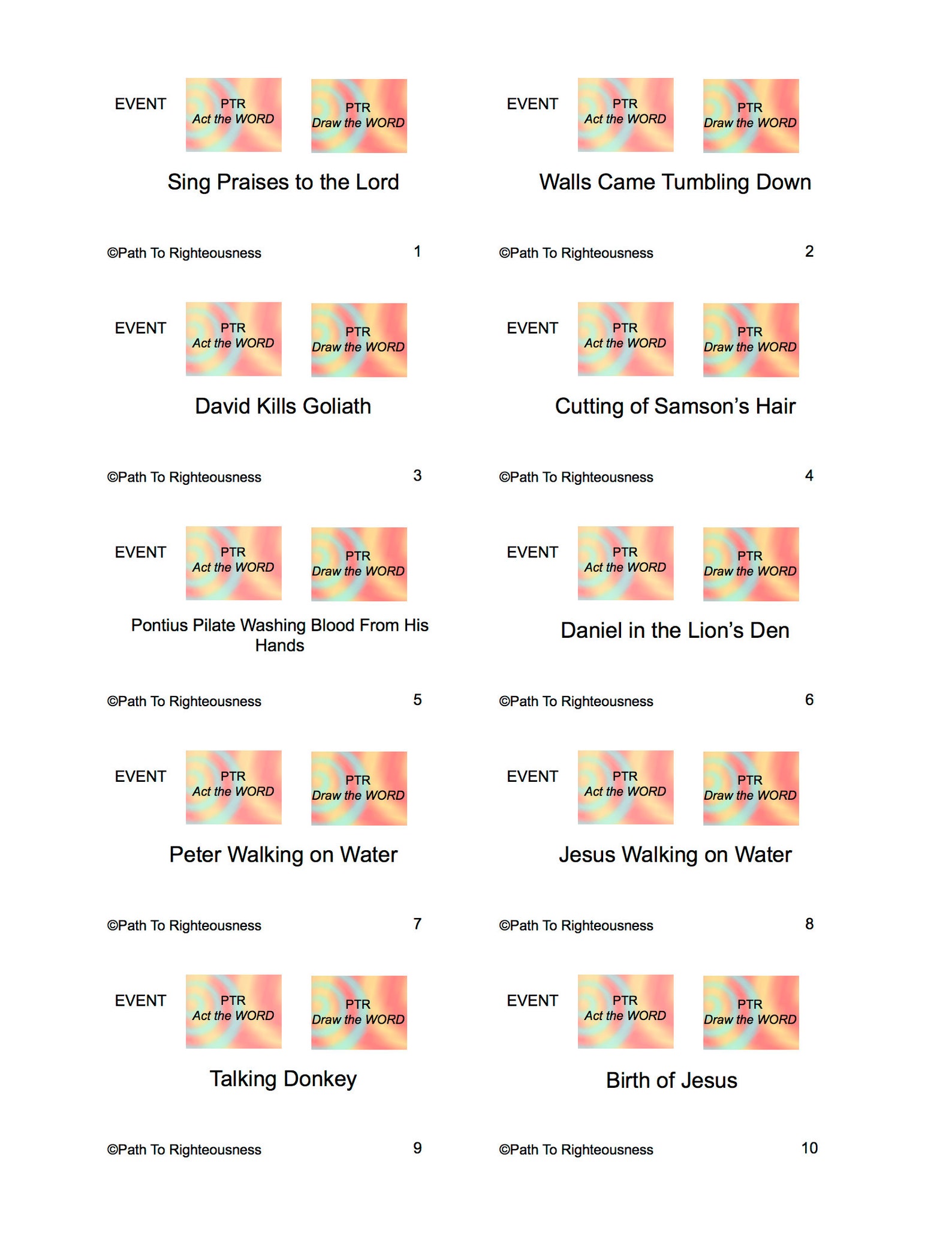 Act & Draw the WORD - 2 Biblical Games - Family or Church Style ...
