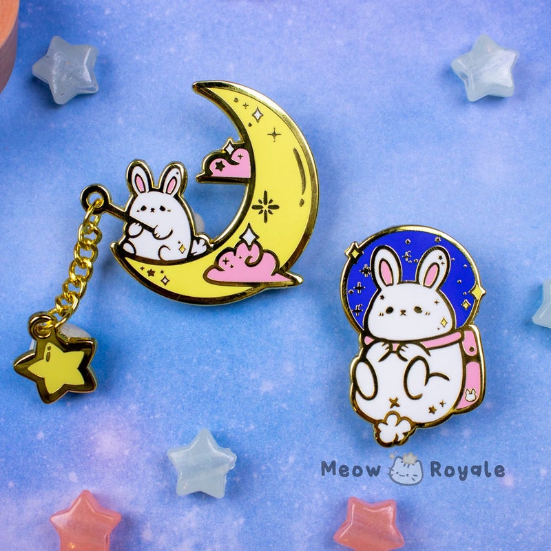 Moon Enamel Pin - Etsy