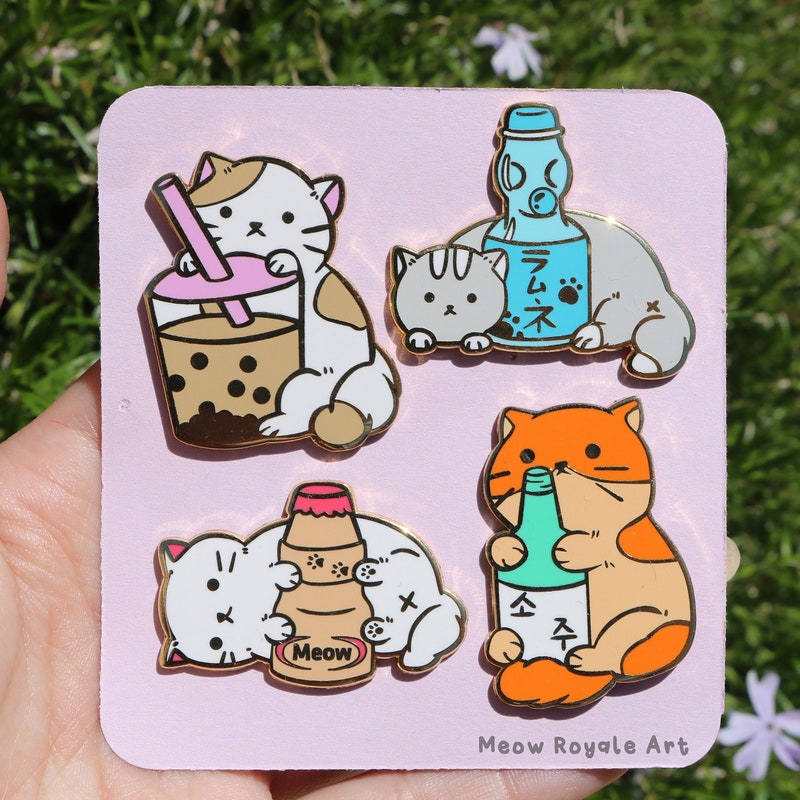 Kawaii Cat With Boba - Etsy