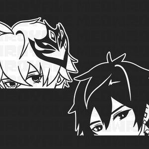 Childe and Zhongli Vinyl Decal Genshin Impact Peeker /sticker ...