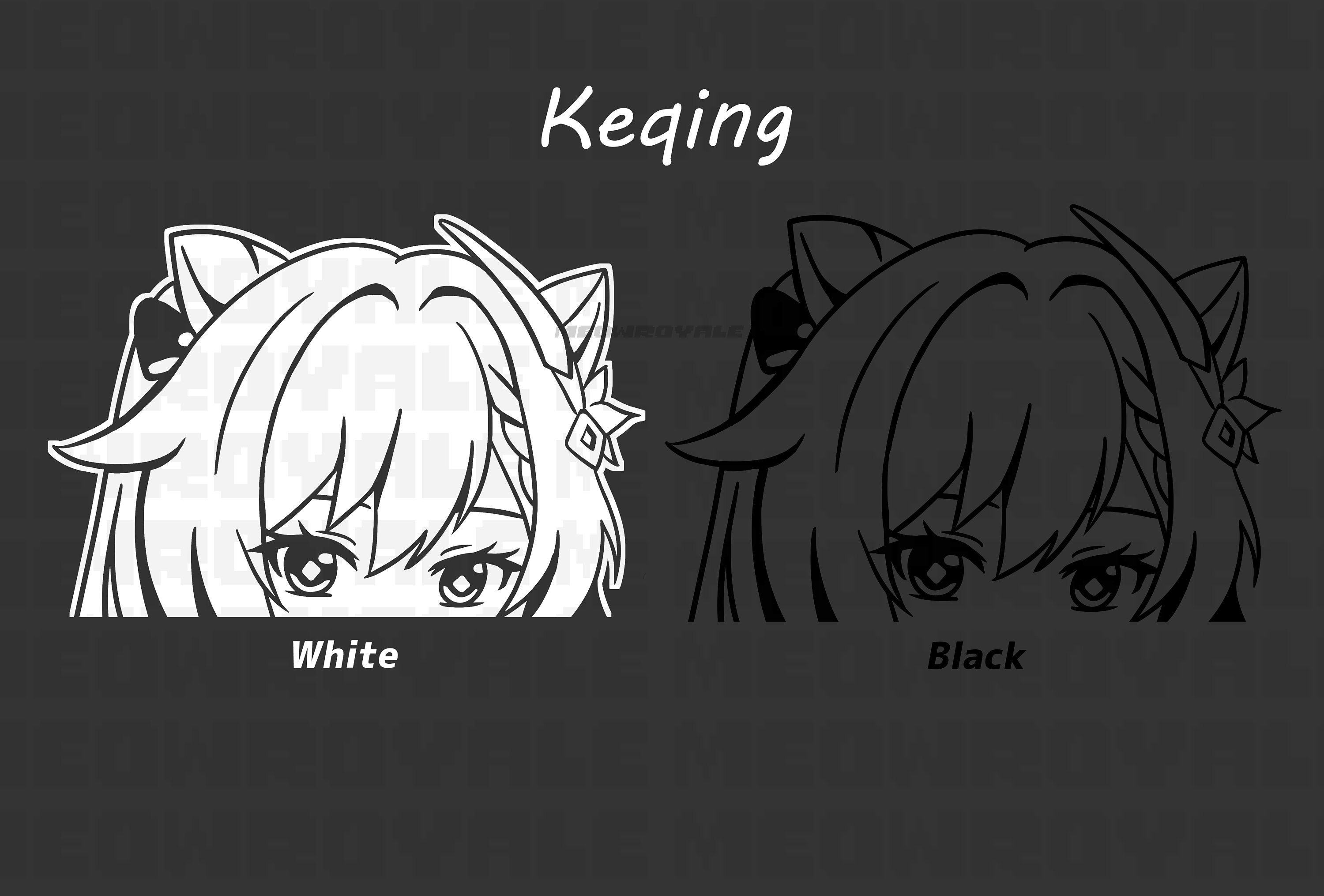 Ganyu and Keqing Vinyl Decal Genshin Impact Peeker /sticker/waterproof ...