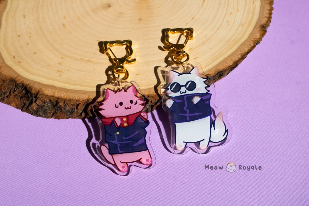 Sorcerer Curse Cat Acrylic Charm Keychain - Etsy