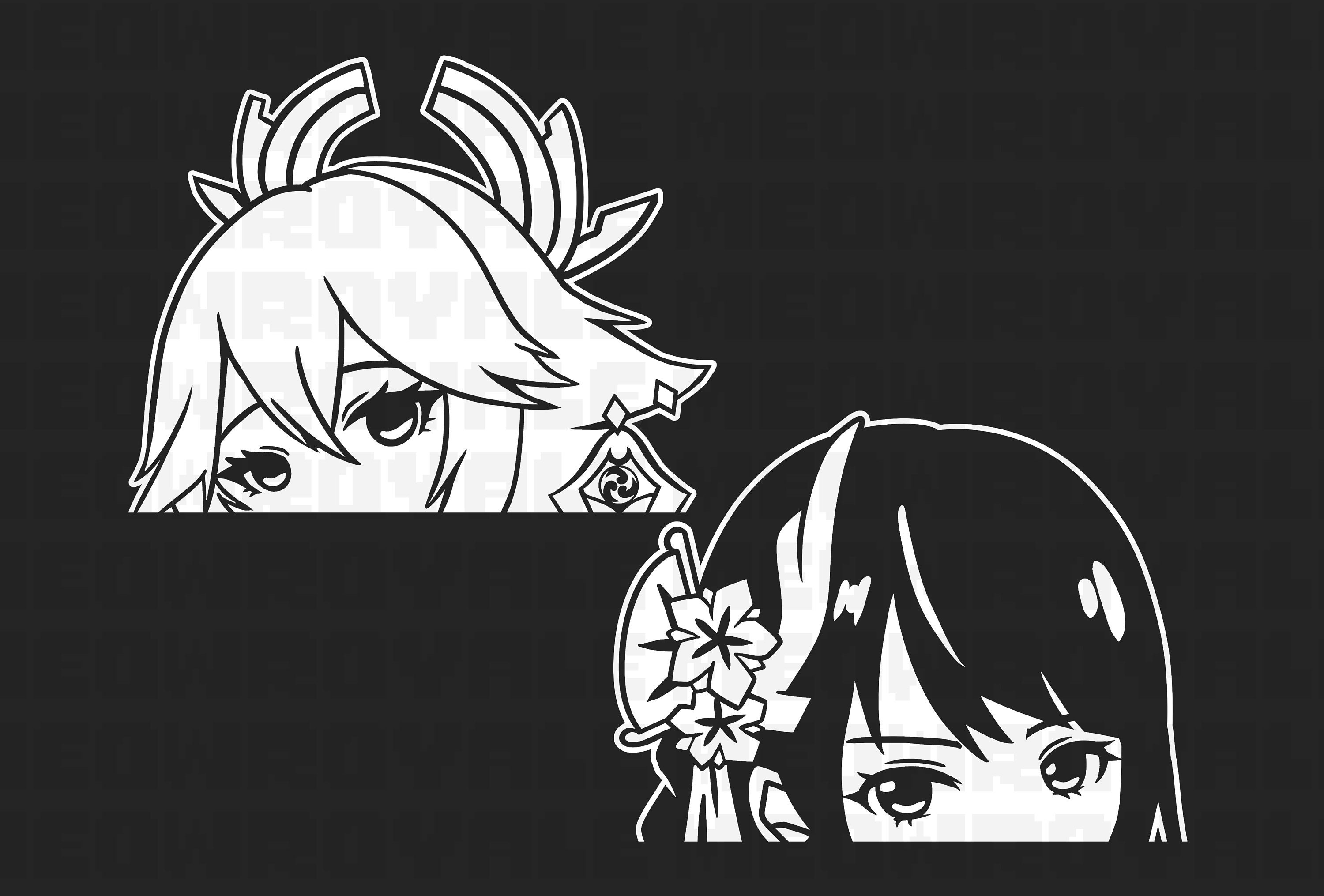 Yae Miko and Raiden Shogun Vinyl Decal Genshin Impact Peeker/ - Etsy ...