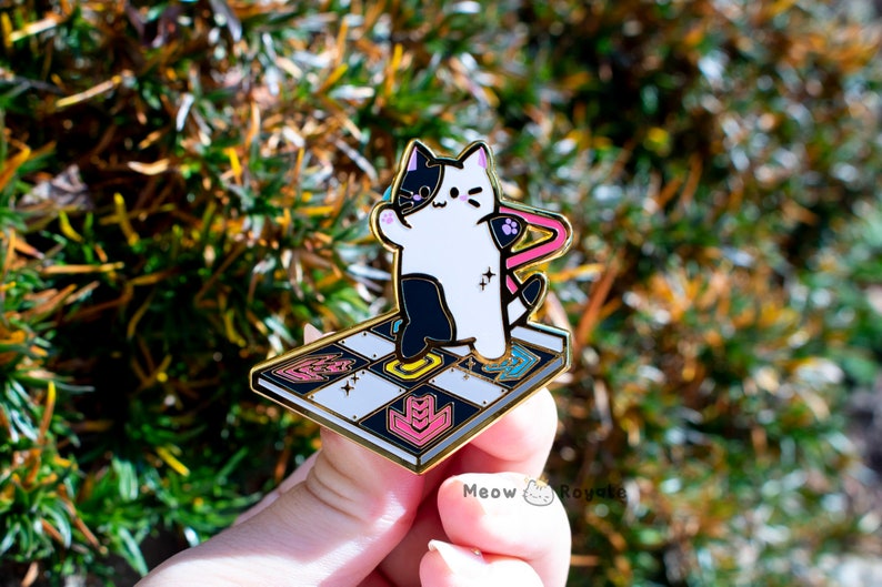 Dancing Rhythm Game Cat Enamel Pin/ DDR/ Pump It Up - Etsy