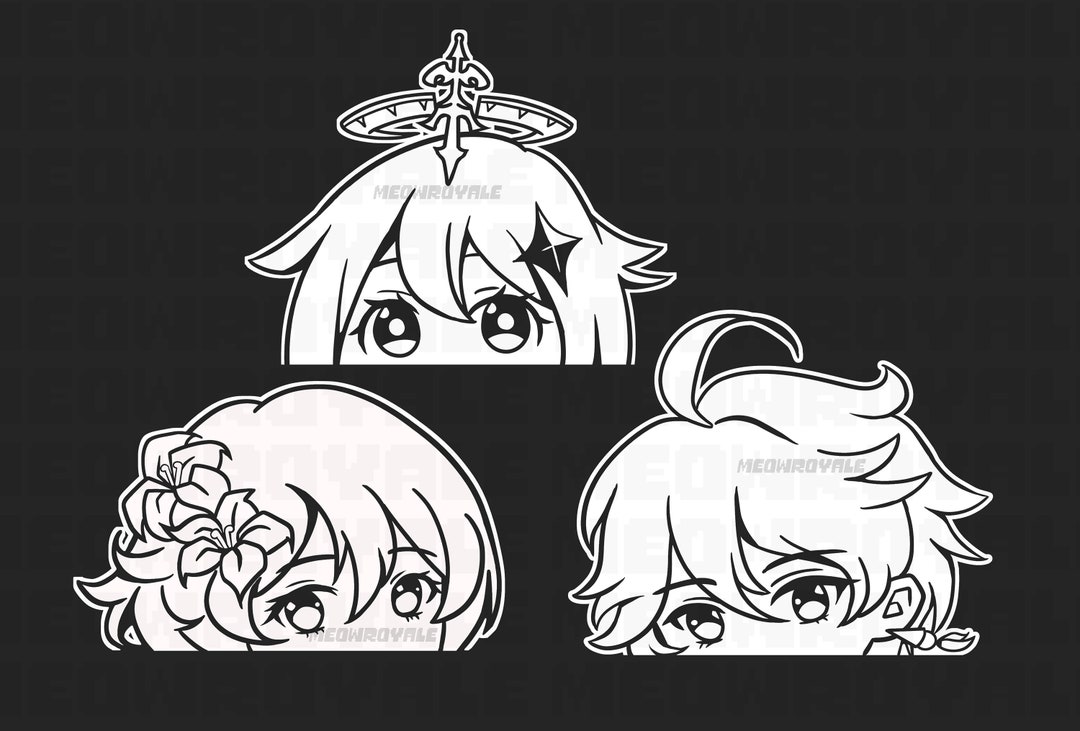 Genshin Impact Vinyl Decal Peeker/ Lumine/ Aether/ Paimon/ Traveler ...