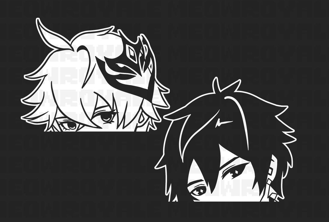 Childe and Zhongli Vinyl Decal Genshin Impact Peeker /sticker ...