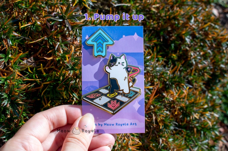 Dancing Rhythm Game Cat Enamel Pin/ DDR/ Pump It Up - Etsy