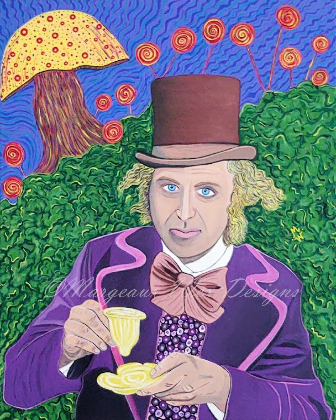 Willy Wonka Art Print Inspired By Willy Wonka And The Etsy