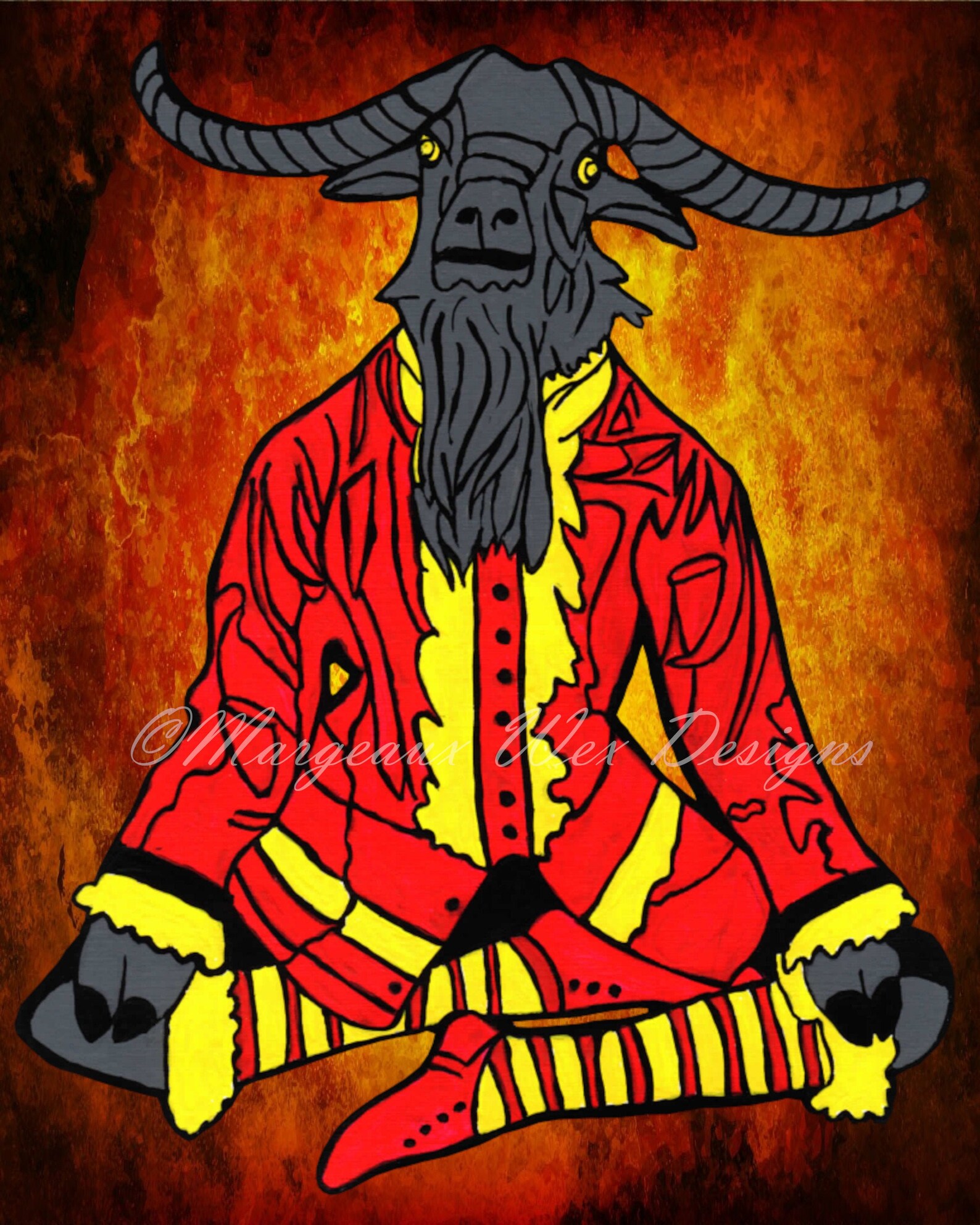 Baphomet Black Phillip Goat Horror Home Decor Art Print by - Etsy