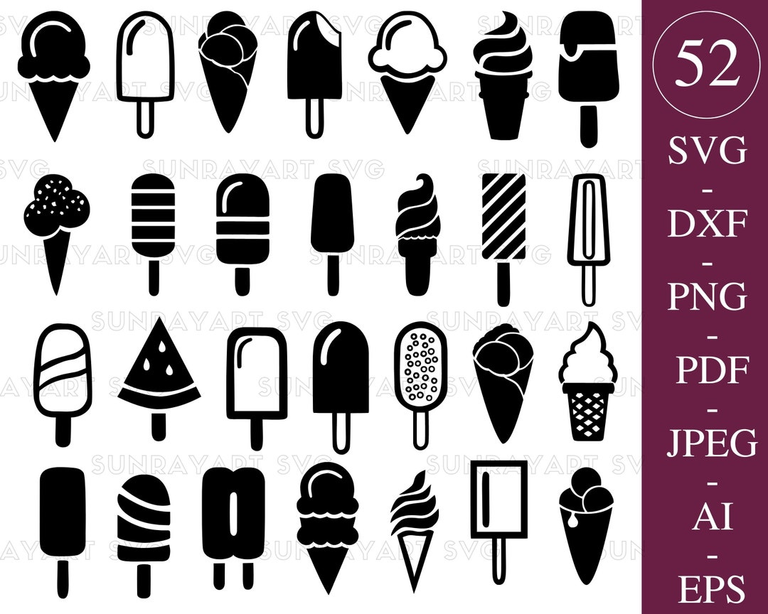 Ice Cream Svg Files For Cricut 52 Dessert Clipart Popsicles Png Food