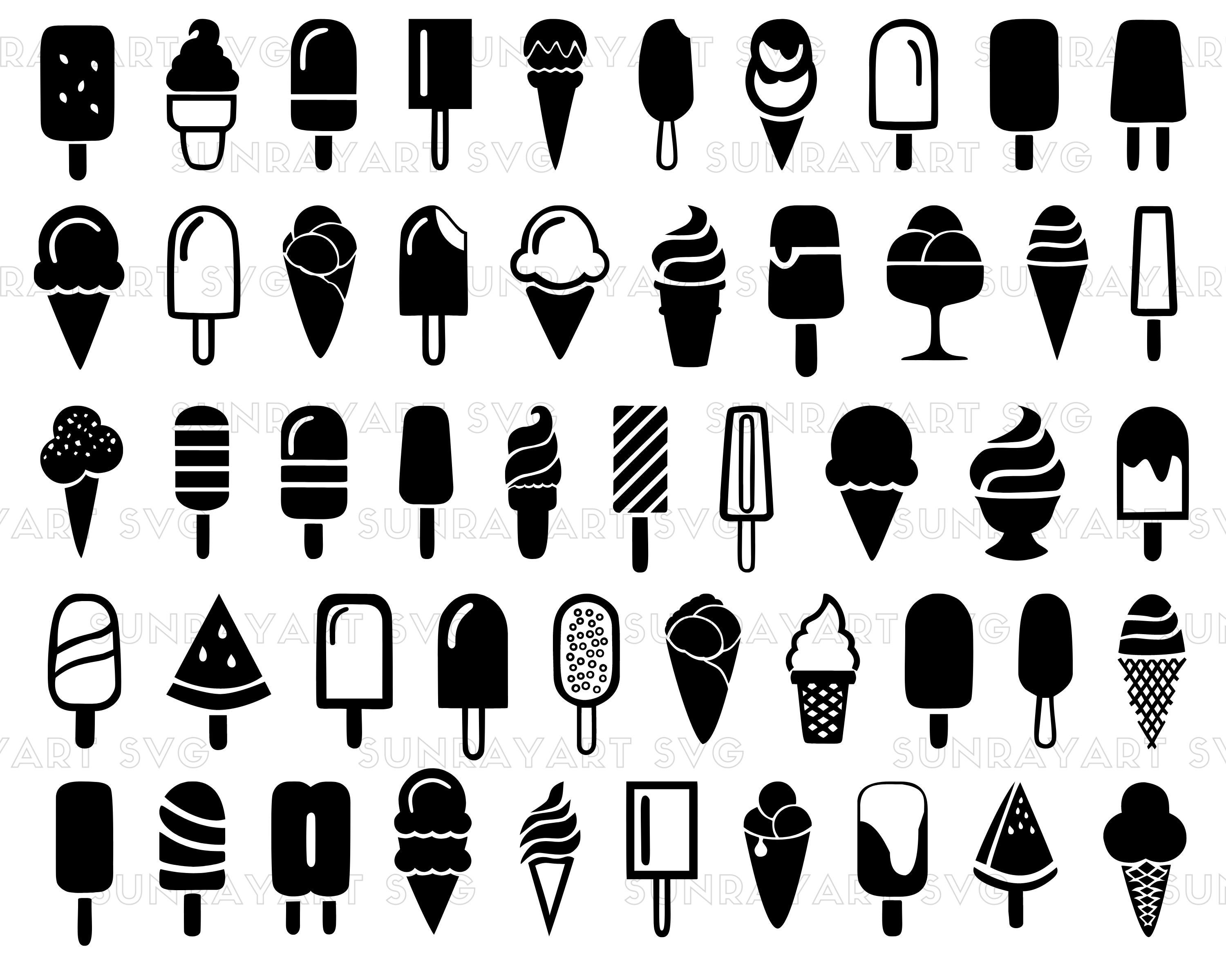 Ice Cream Svg Files for Cricut 52 Dessert Clipart Popsicles - Etsy