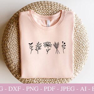 60 Floral Bundle Svg Files for Cricut, Botanical Flower PNG , Simple ...