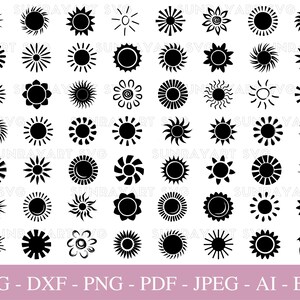 56 Sun SVG Files for Cricut, Sun SVG Bundle, Sun Png Dxf Pdf, Sun ...