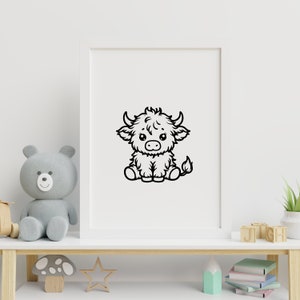 Cute Baby Highland Cow Svg Files for Cricut, Farm Life Svg, Cow ...