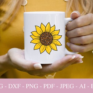 Sunflower SVG Files for Cricut, Flower Clipart PNG , DXF Cut File ...