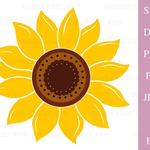 Sunflower SVG Files for Cricut, Flower Clipart PNG , DXF Cut File ...