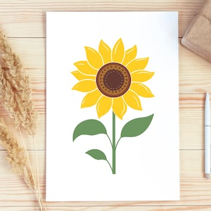 Sunflower SVG Files for Cricut, Flower Clipart PNG , DXF Cut File ...