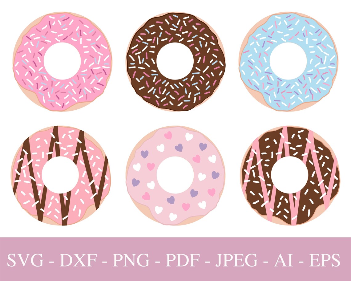 Donuts SVG Files for Cricut Donut Png Dxf Pdf Donuts Clipart | Etsy