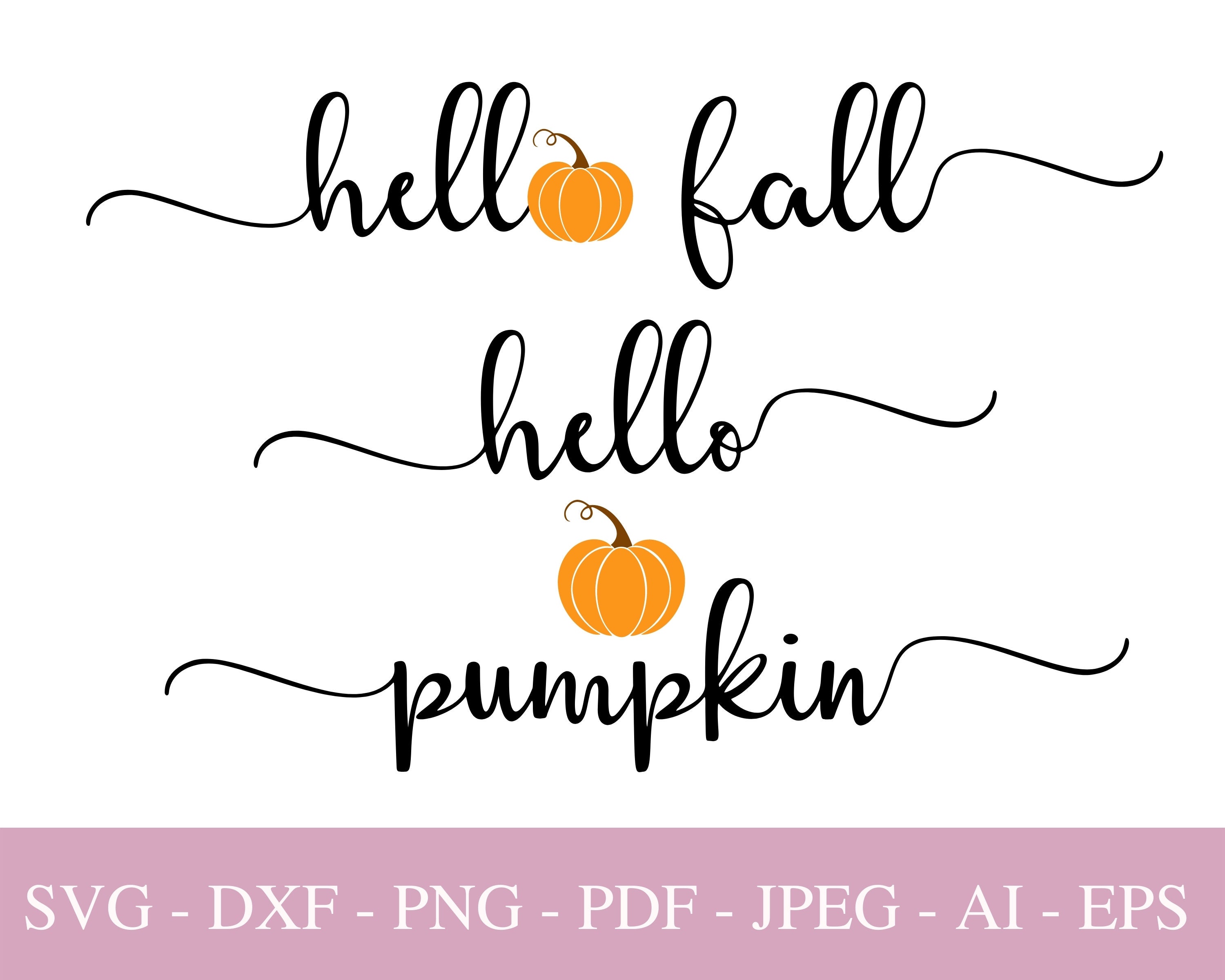 Hello Fall SVG Files for Cricut Hello Pumpkin SVG Fall - Etsy