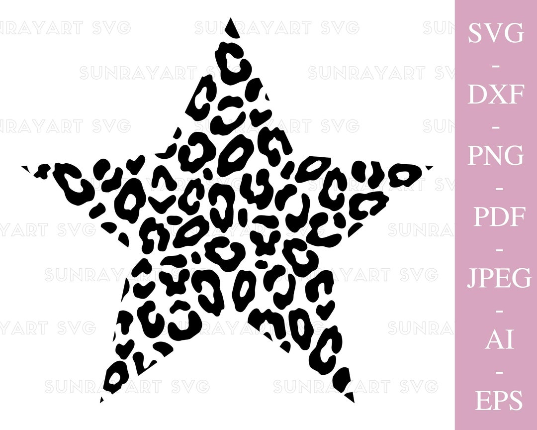 Leopard Star Svg Files for Cricut, Cute Day PNG, Christmas SVG Cut File ...
