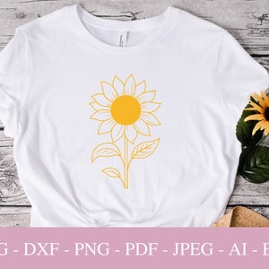 Sunflower SVG Files for Cricut, Flower Clipart PNG , DXF Cut File ...