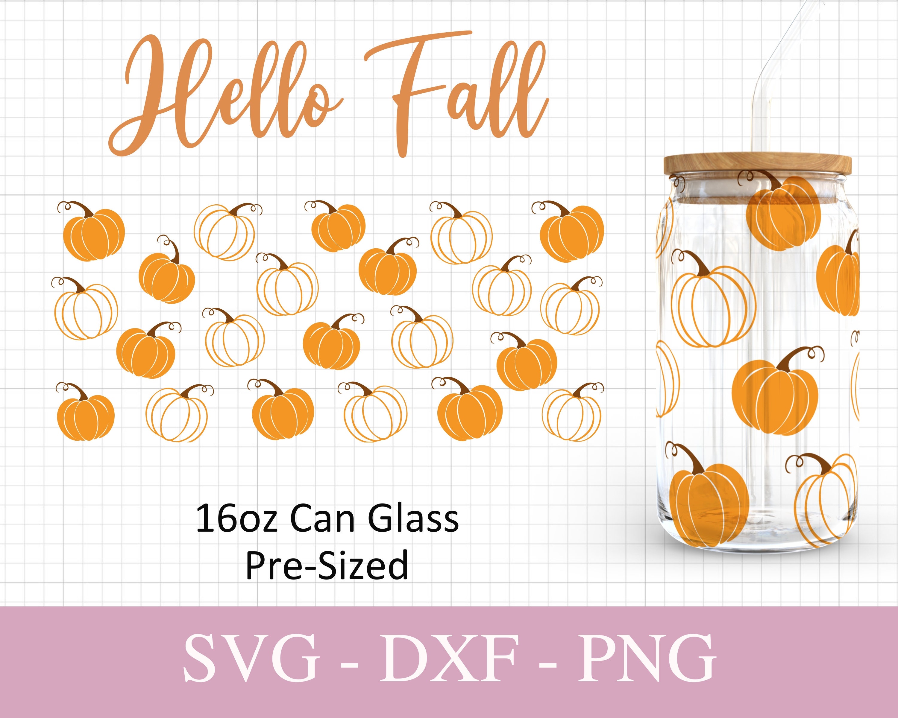16oz Fall Can Glass Svg I Svg Files for Cricut I Autumn Wrap - Etsy