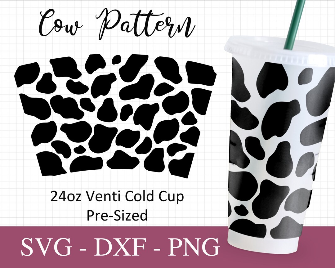 No Hole Cow Pattern 24 Oz Venti Cold Cup Design | Animal Pattern Svg ...