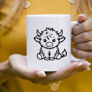 Cute Baby Highland Cow Svg Files for Cricut, Farm Life Svg, Cow ...