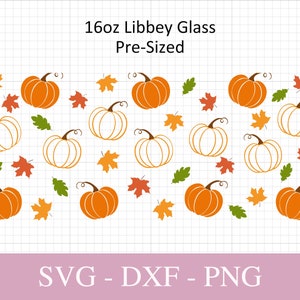 16oz Fall Can Glass Svg I Svg Files for Cricut I Autumn Wrap SVG I ...