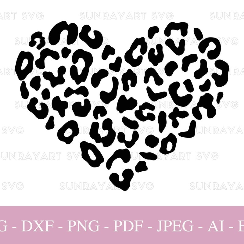 Leopard Heart Svg - Etsy
