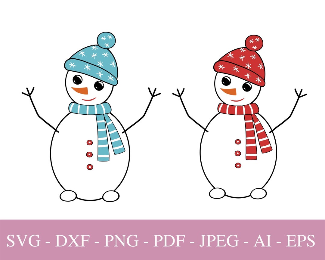 Snowman SVG Files for Cricut, Christmas PNG Digital Download, Holiday ...