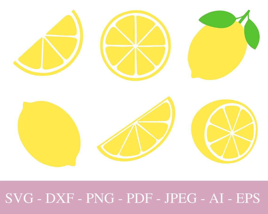 Lemon SVG Files for Cricut Fruit PNG Silhouette Lemon | Etsy
