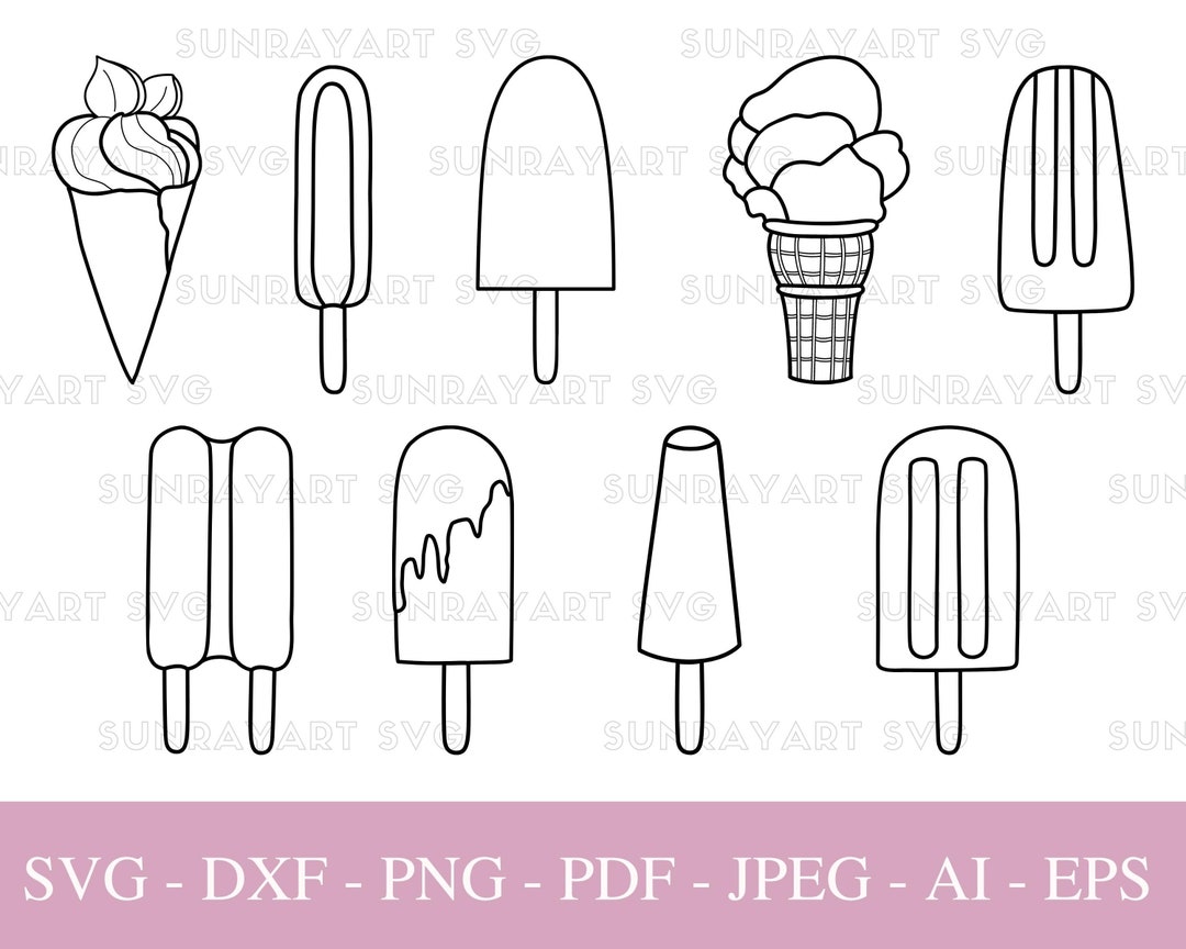 9 Ice Cream Svg Files for Cricut, Popsicles PNG , Cute Food Svg Bundle ...