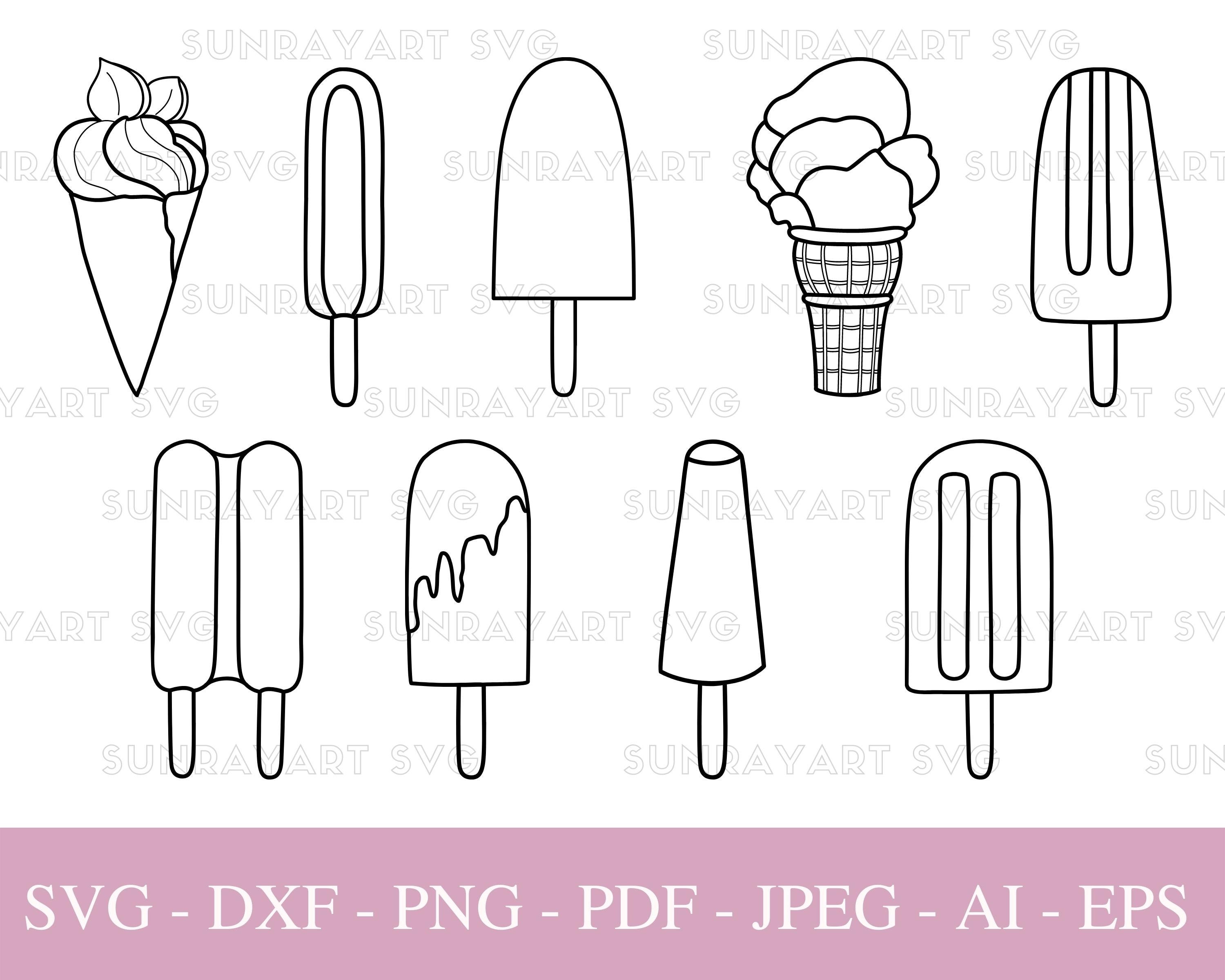 9 Ice Cream Svg Files for Cricut, Popsicles PNG , Cute Food Svg Bundle ...