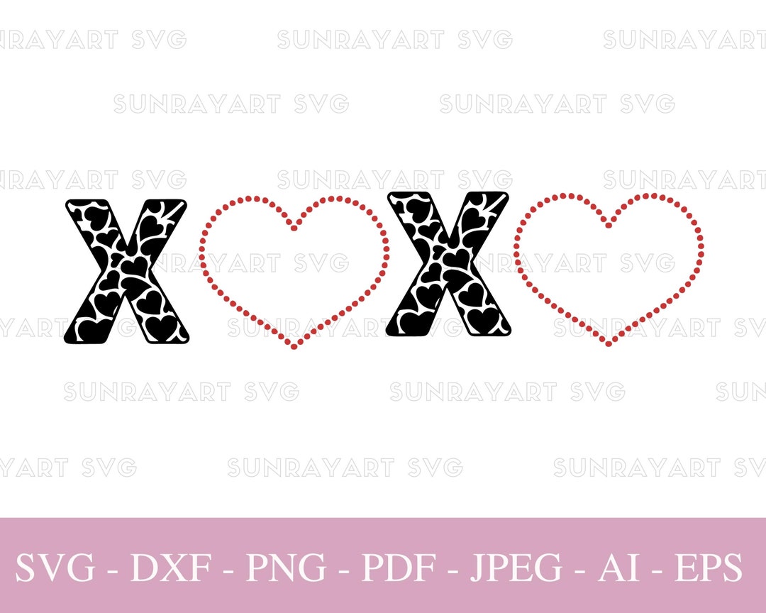 Archivos Xo Xo Svg para Cricut, PNG del Día de San Valentín, archivo de ...