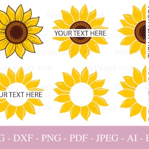 Sunflower SVG Files for Cricut, Flower Clipart PNG , Sunflowers Bundle ...