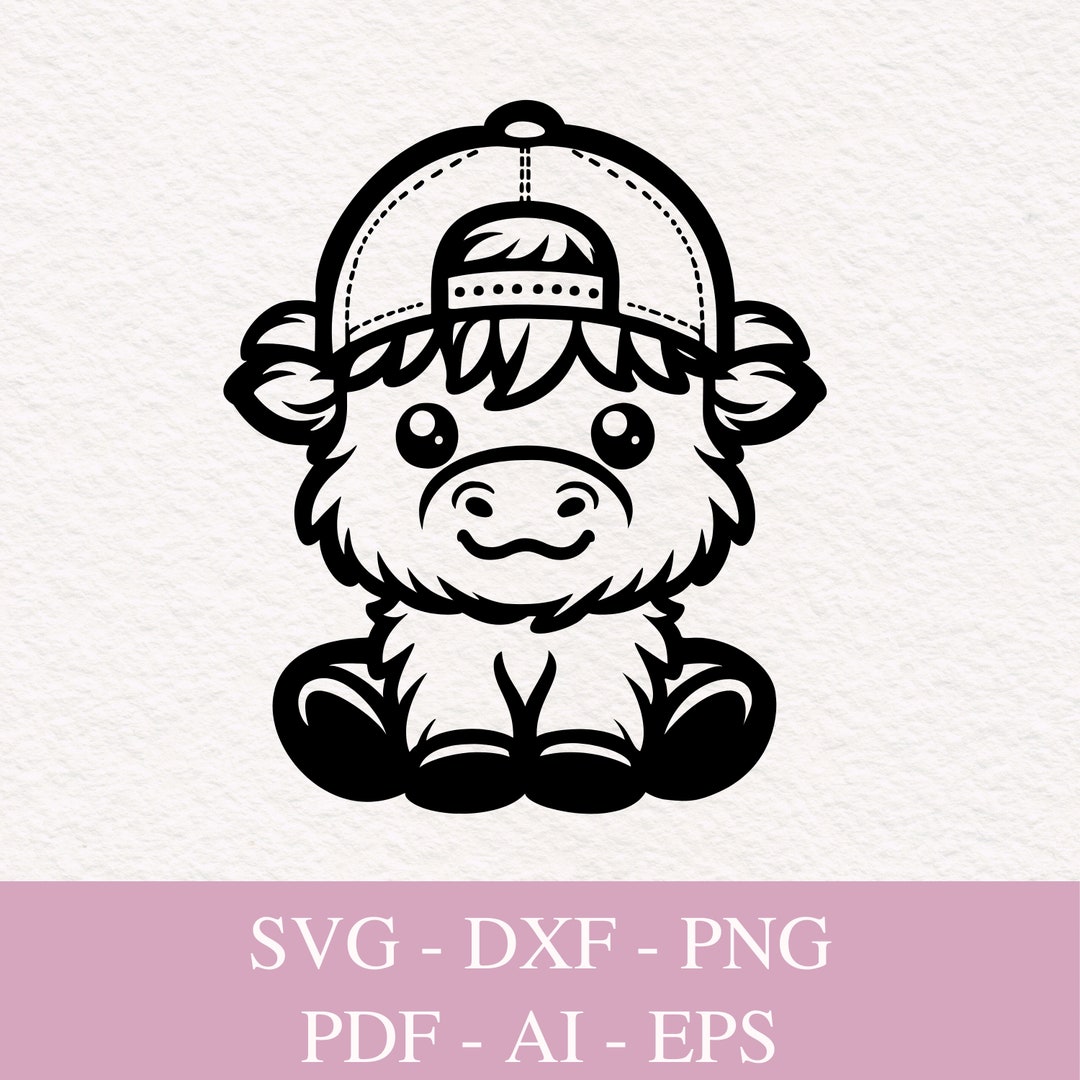 Cute Baby Highland Cow Svg Files for Cricut, Farm Life Svg, Cow ...