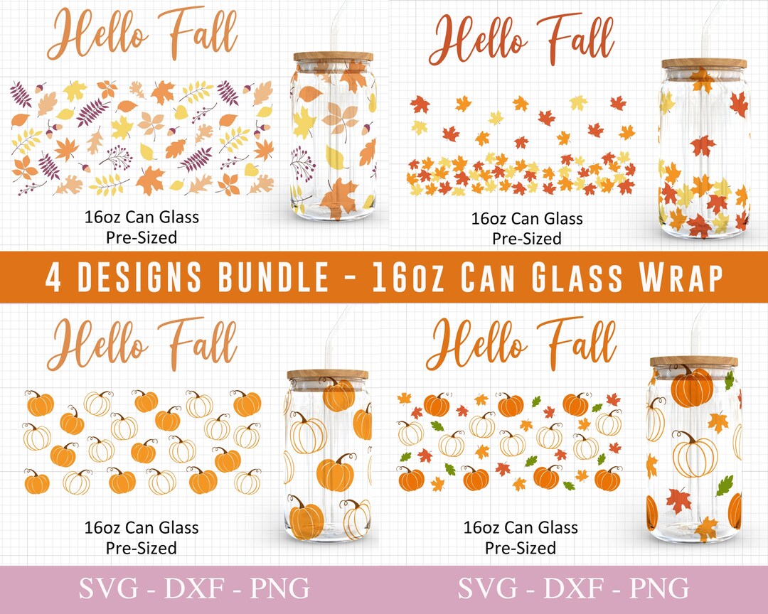 Fall 16 Oz Can Glass Svg I Bundle Beer Can Glass Svg I Svg Files for ...