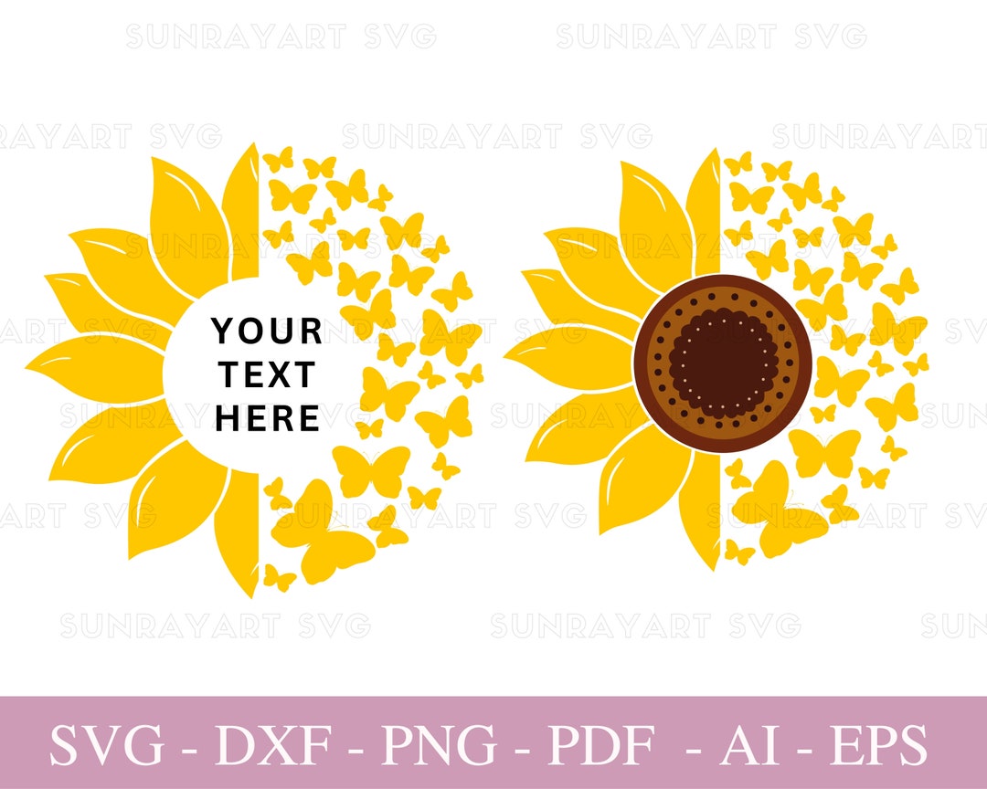 Sunflower SVG Files for Cricut, Flower Clipart PNG , DXF Cut File ...