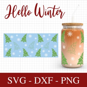 16 Oz Christmas Can Glass Svg I Bundle Snowflake Can Glass Svg I Svg ...