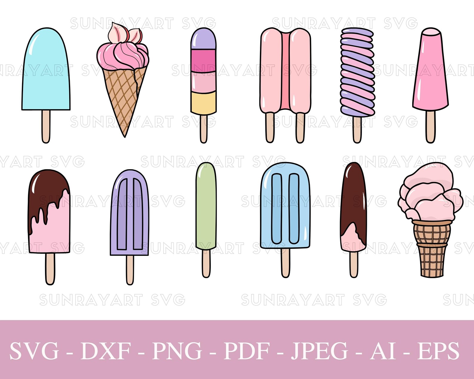 Ice Cream Svg Files for Cricut Popsicle PNG Cute Food Svg - Etsy