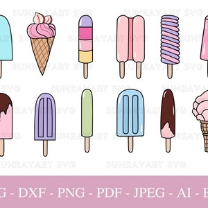Ice Cream Svg Files for Cricut, Popsicle PNG , Cute Food Svg Bundle ...