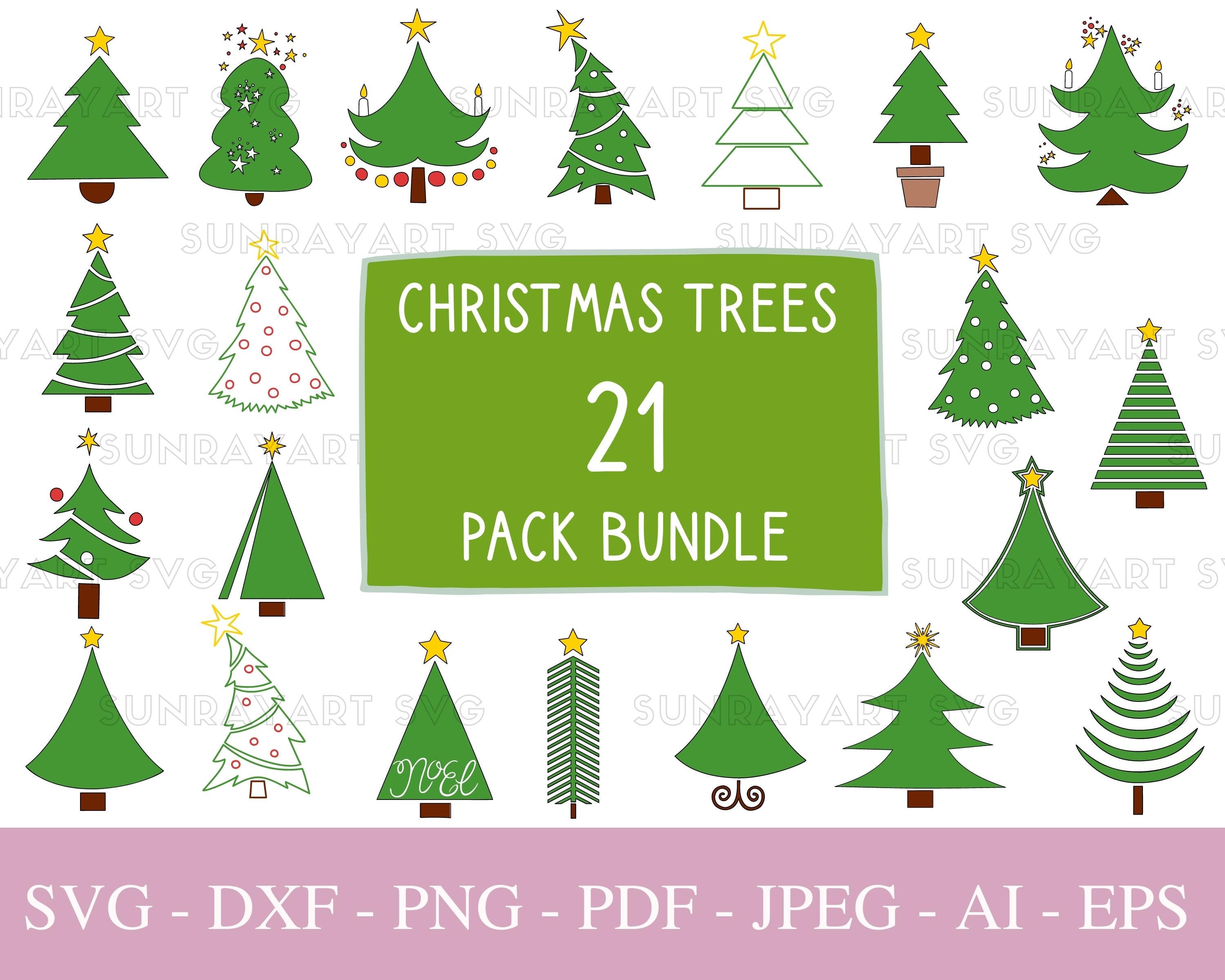 Christmas Tree SVG Files for Cricut Christmas Clipart Bundle - Etsy