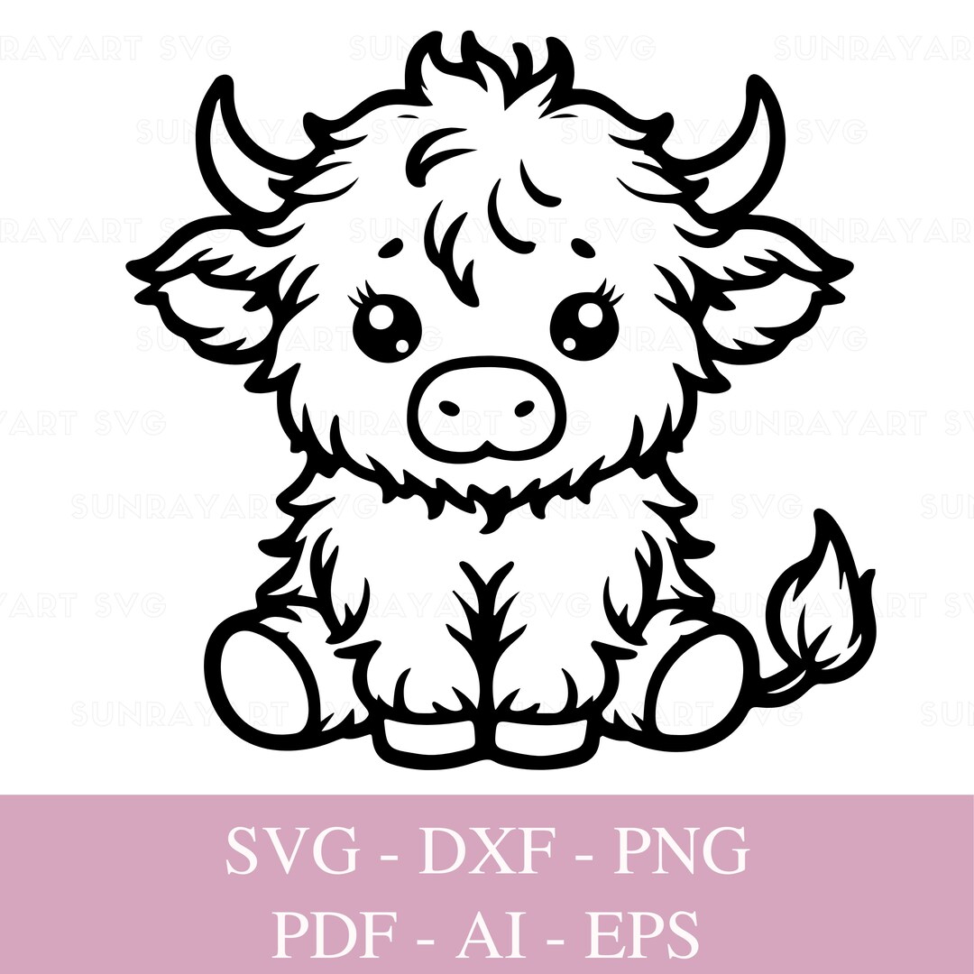 Cute Baby Highland Cow Svg Files for Cricut, Farm Life Svg, Cow ...