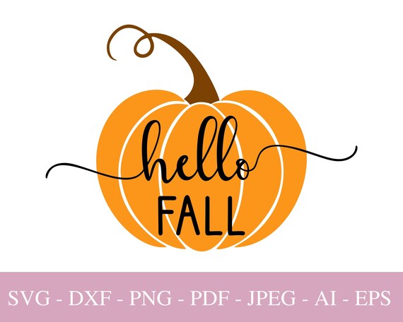Hello Fall Pumpkin SVG Files for Cricut Helloween Svg - Etsy
